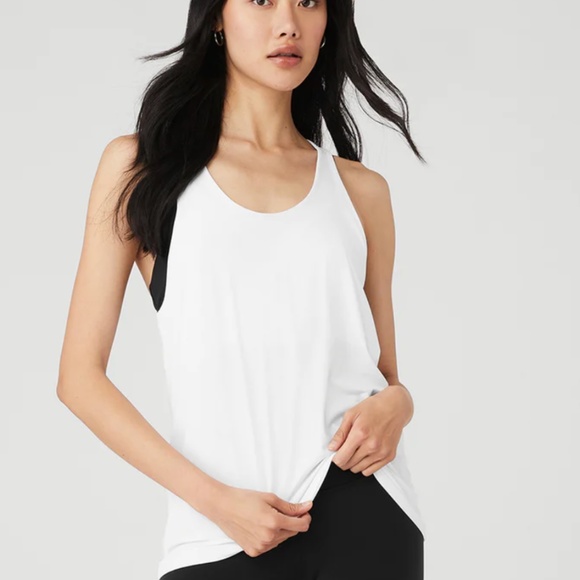 ALO Yoga | Tops | Alo Yoga Dont Get It Twisted Tank White Nwt | Poshmark